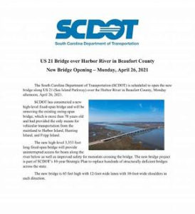 New Harbor River Bridge to open on Monday - Explore Beaufort SC